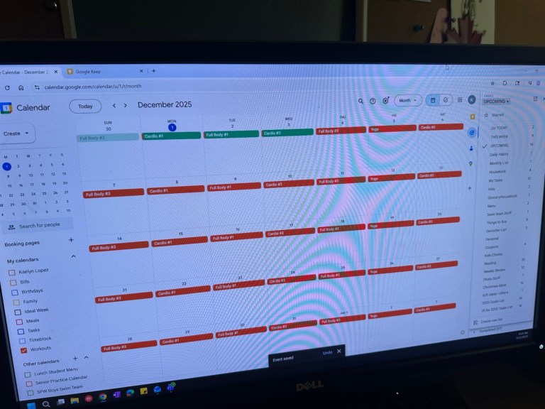 My actual December 2025 workouts + new month/new tracking method ...